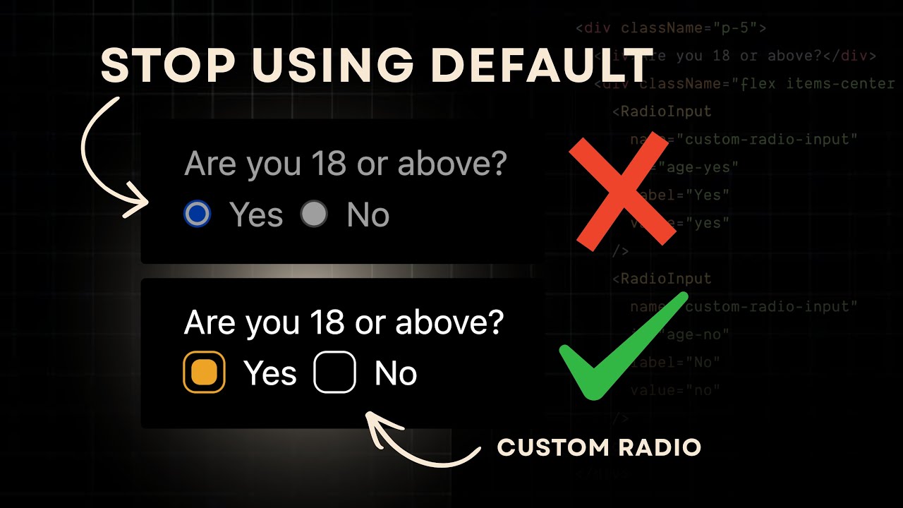 Build Custom Radio Input in React with Tailwind CSS | Step by Step Tutorial
