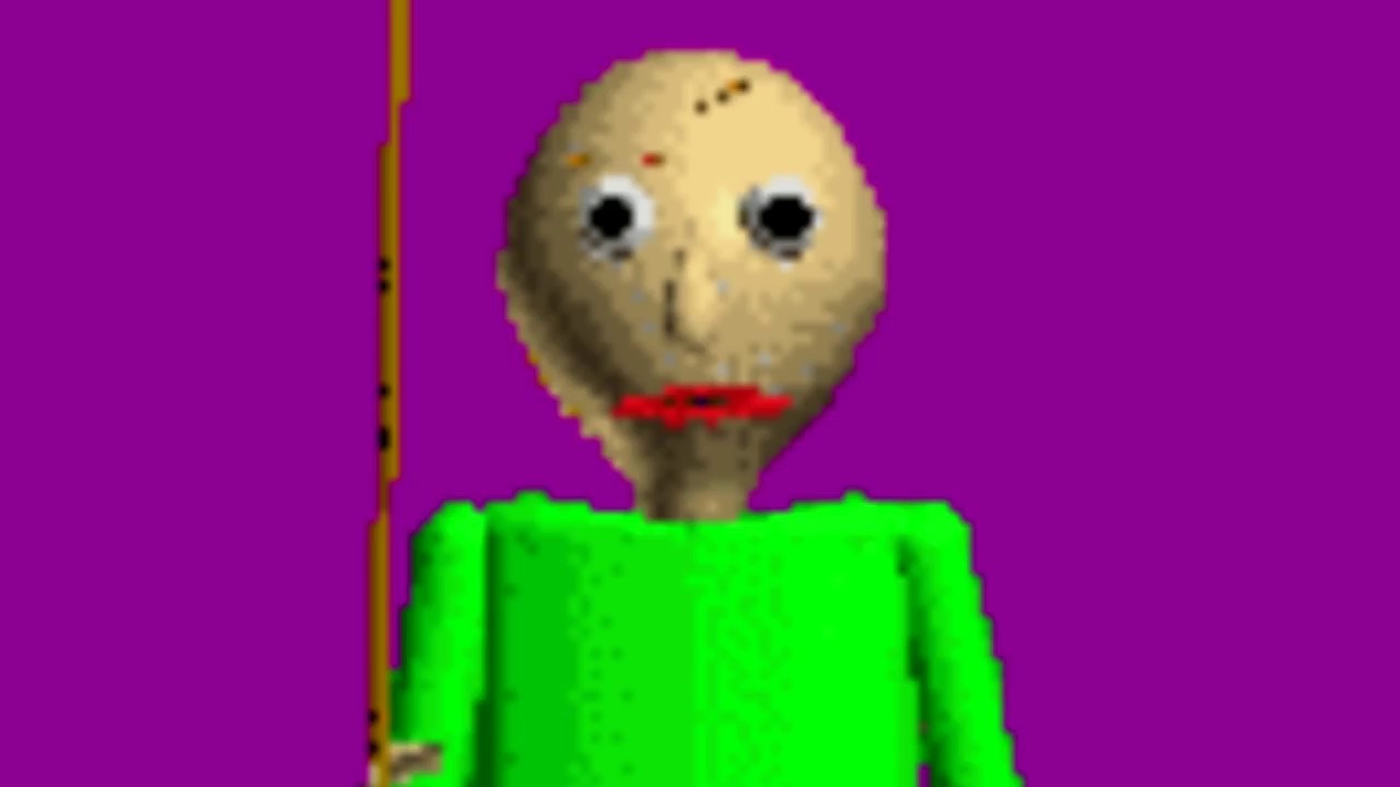 Baldi Slapping Ruler Purple Screen