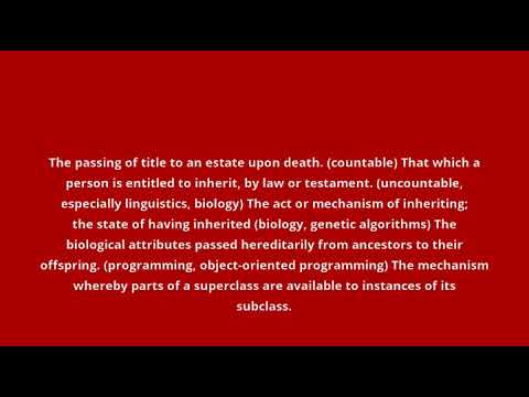 what is the meaning of inheritance