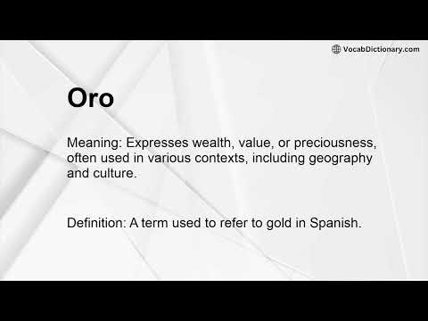Oro Meaning