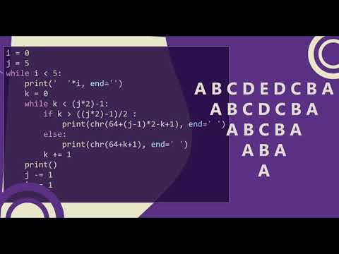 92 Alphabet Triangle Pattern without any pre-defined method using while loop in Python