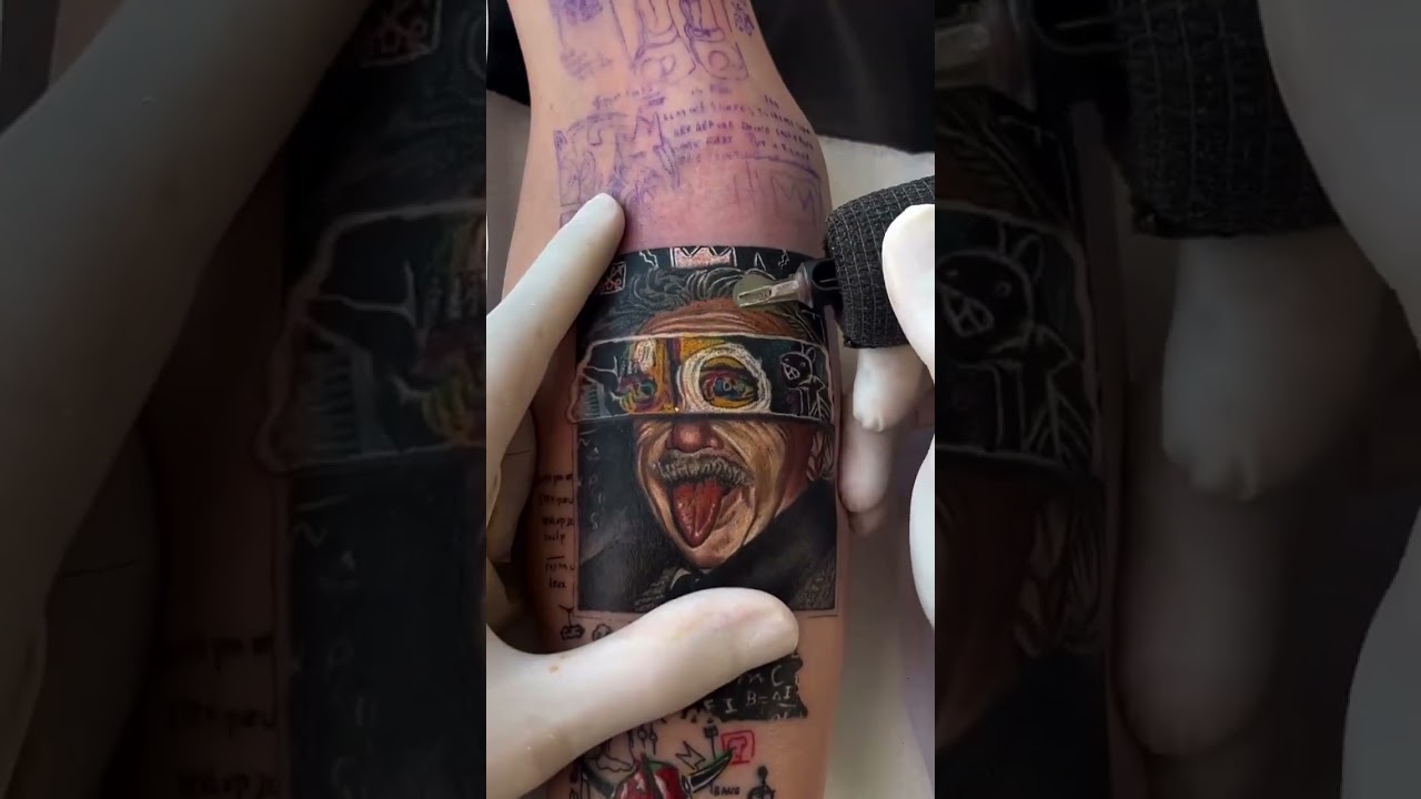 albert einstein tattoo kaws tattoo arm tattoo
