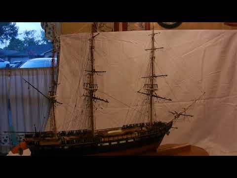 Short video of Revell USS Constitution 1:96 scale on turntable