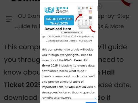 #ignou exam #hall# ticket download