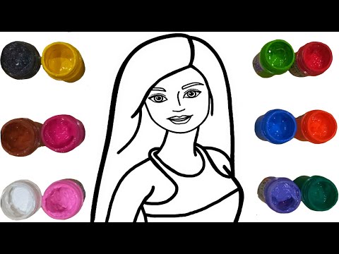 Colouring A doll barbie for kids | Draw doll | Barbie doll drawing | Doll colouring | Draw and learn