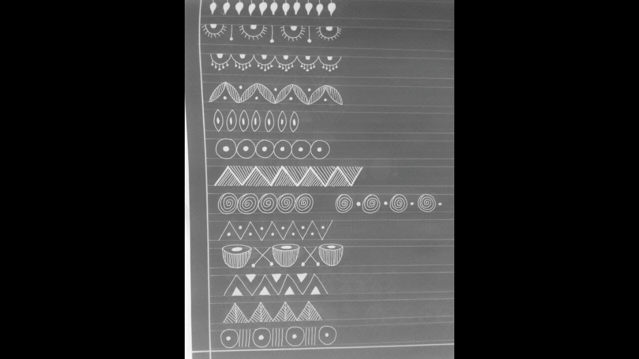 Warli art tutorial 3 - Warli border #2 #warliborder #warlistepbystep #warlitutorial #warlibasics