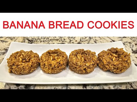 BANANA BREAD COOKIES - NO OIL, NO FLOUR, NO EGGS (Plant Based, Vegan)