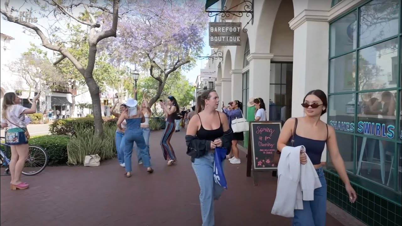4K Walking Tour Santa Barbara, California - Walk with Immersive Sound [4K] #travel #explore #fyp