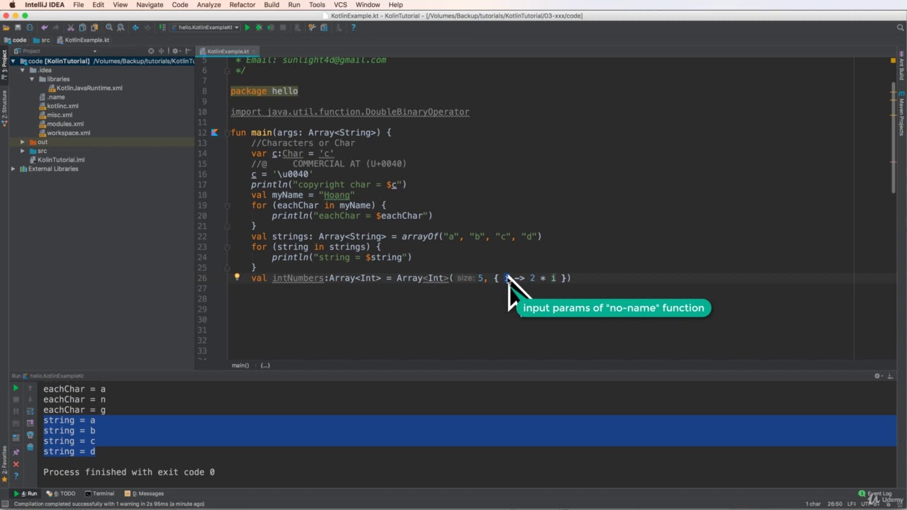 4  Working with string and array in Kotlin
