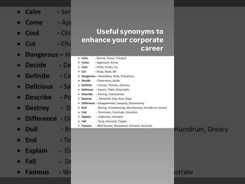 Synonyms to boost your career #english #synonyms #career