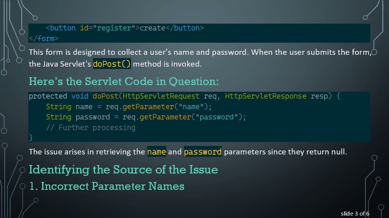 Troubleshooting null Returns from req.getParameter in Java Servlets