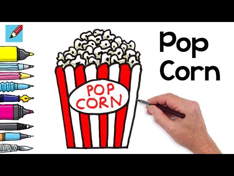How to Draw Popcorn Real Easy – Spoken Instructions – Shoo Rayner