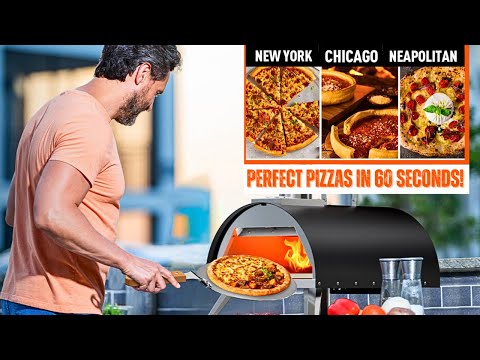 Woocit Multi-Fuel Pizza Oven Outdoor | 12" Portable Wood and Gas Fired Pizza Oven with Thermometer