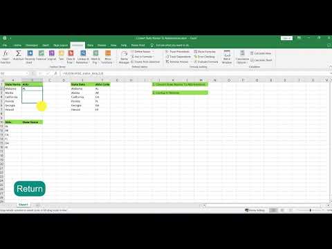 How to Convert State Names To Abbreviations in Excel