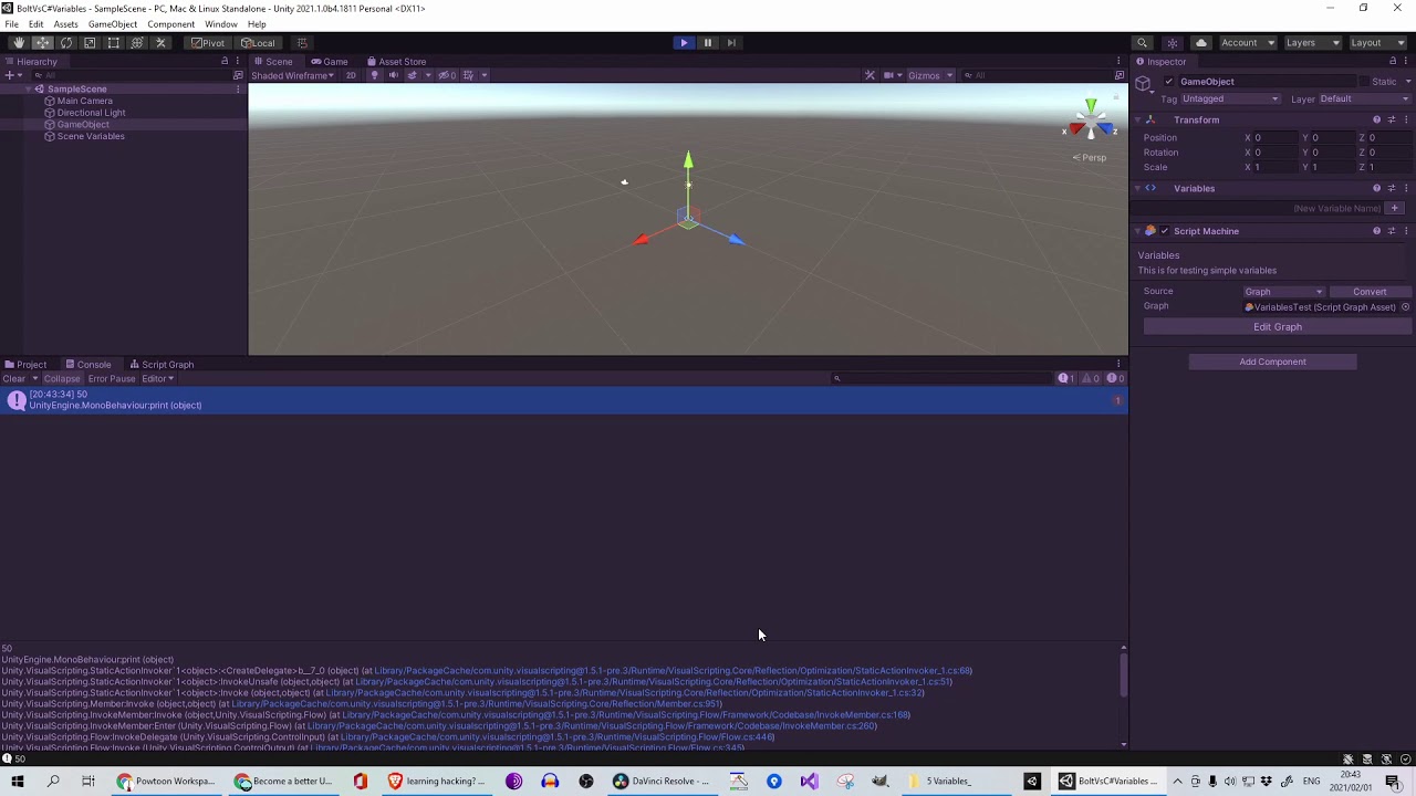 5 Unity Visual Scripting (Bolt) Vs C# Variables: Integers