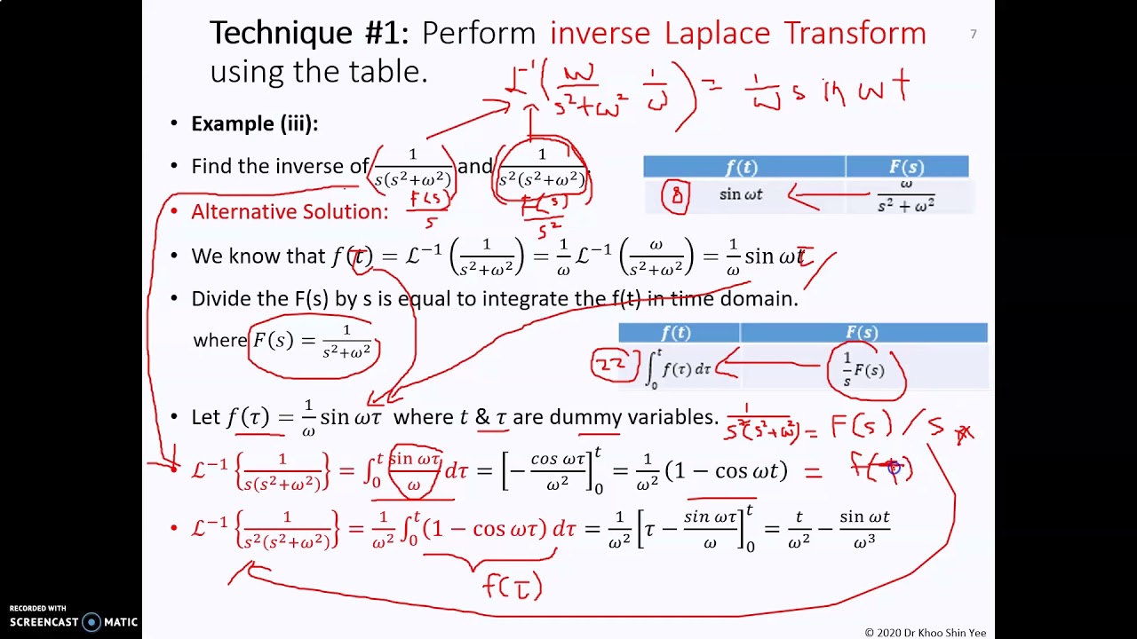 Week 8 Laplace Transform Part 1.5b Perform Inverse Laplace Transform using Table