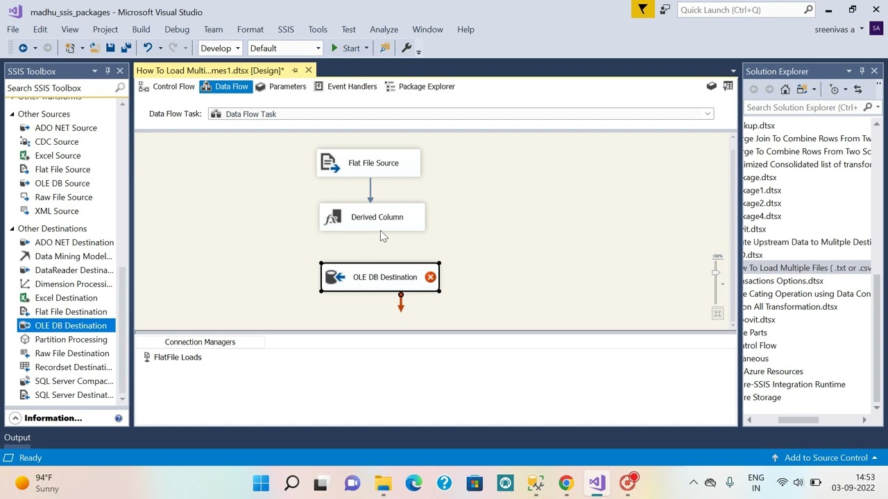 How To Load Multiple Files ( .txt or .csv ) To a Table With File Names in SSIS || Madhu