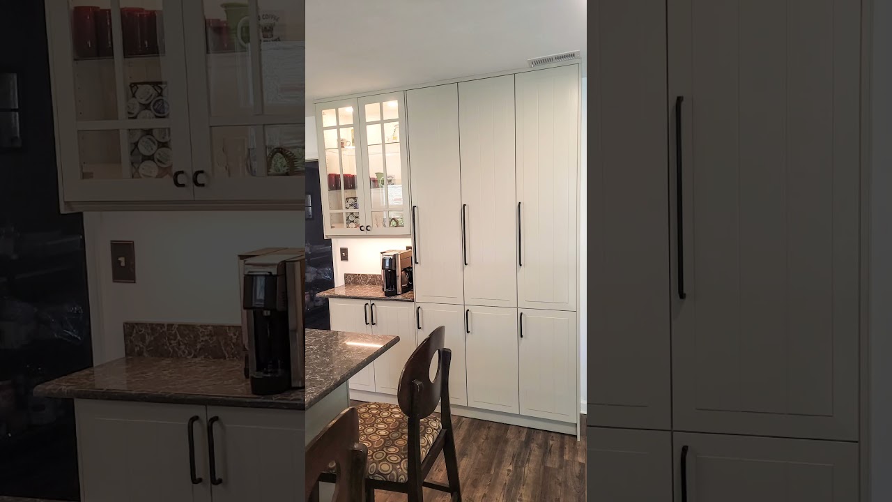 Kitchen remodel with IKEA STENSUND cabinets, beige color #IKEAkitchen #ikeainstaller #ikeastendsund