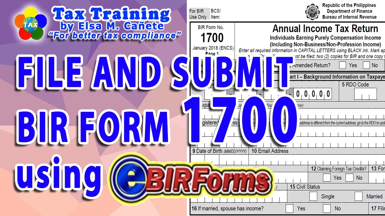 How to File and Submit BIR Form 1700 using eBIRForms 7.7