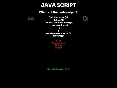 🔥 JavaScript Closures Explained in 30 Sec! 🚀 | JS Interview Questions