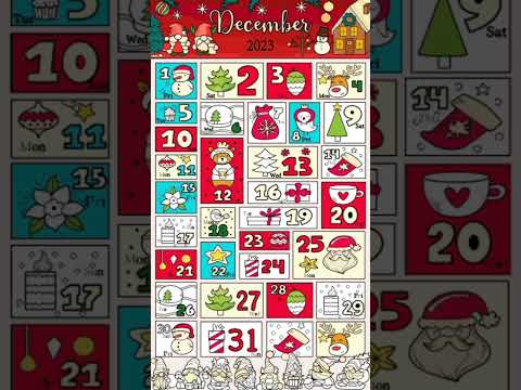 December calendar 📆#coloring #shorts #viral #december #christmas #painting #2023 #2024