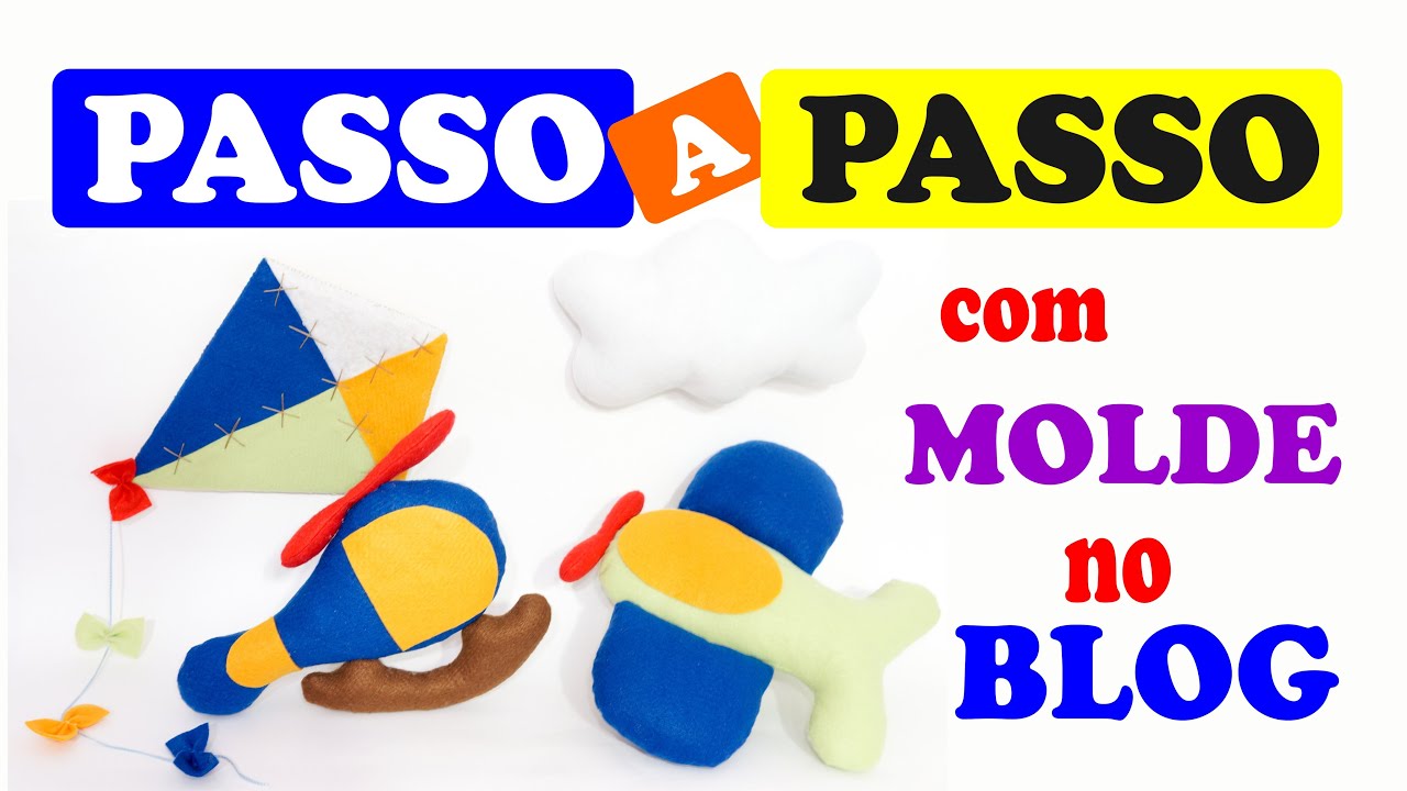 Passo a Passo - Avião, Pipa, Helicóptero e Nuvem com molde em PDF