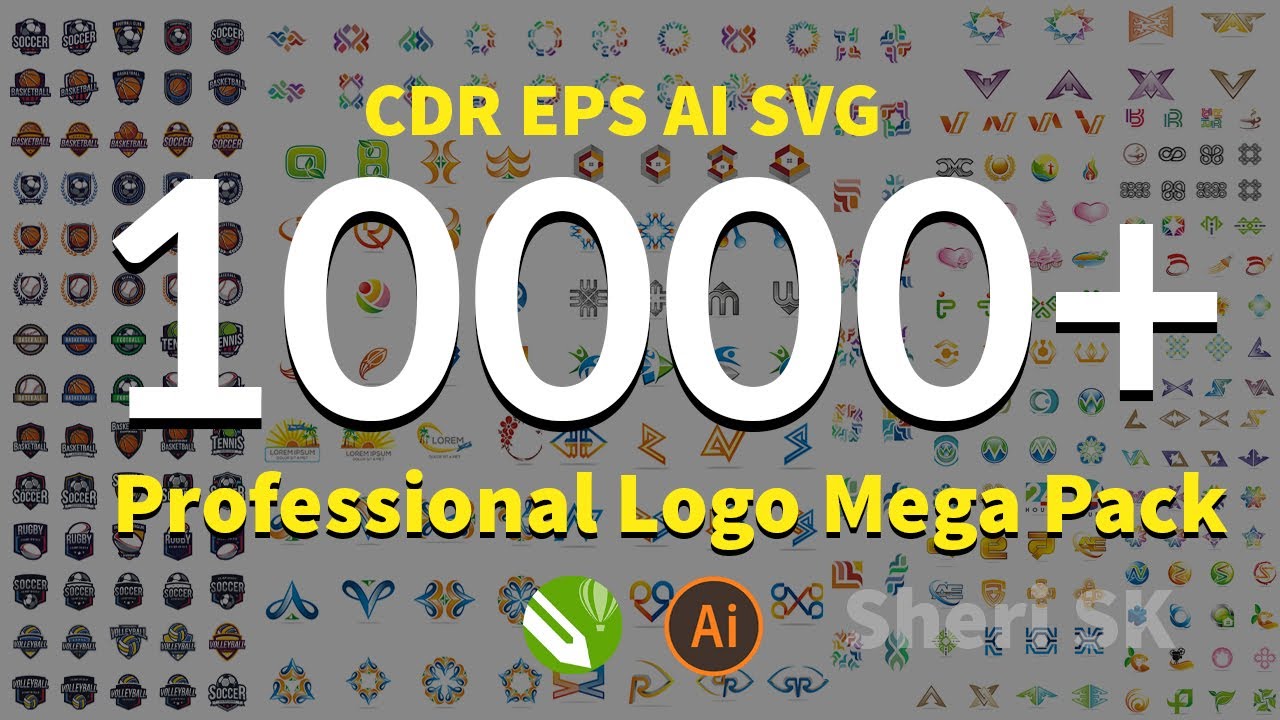 10000+ Professional Logo Mega Pack Download In EPS PNG AI CDR And SVG Files |Sheri Sk|