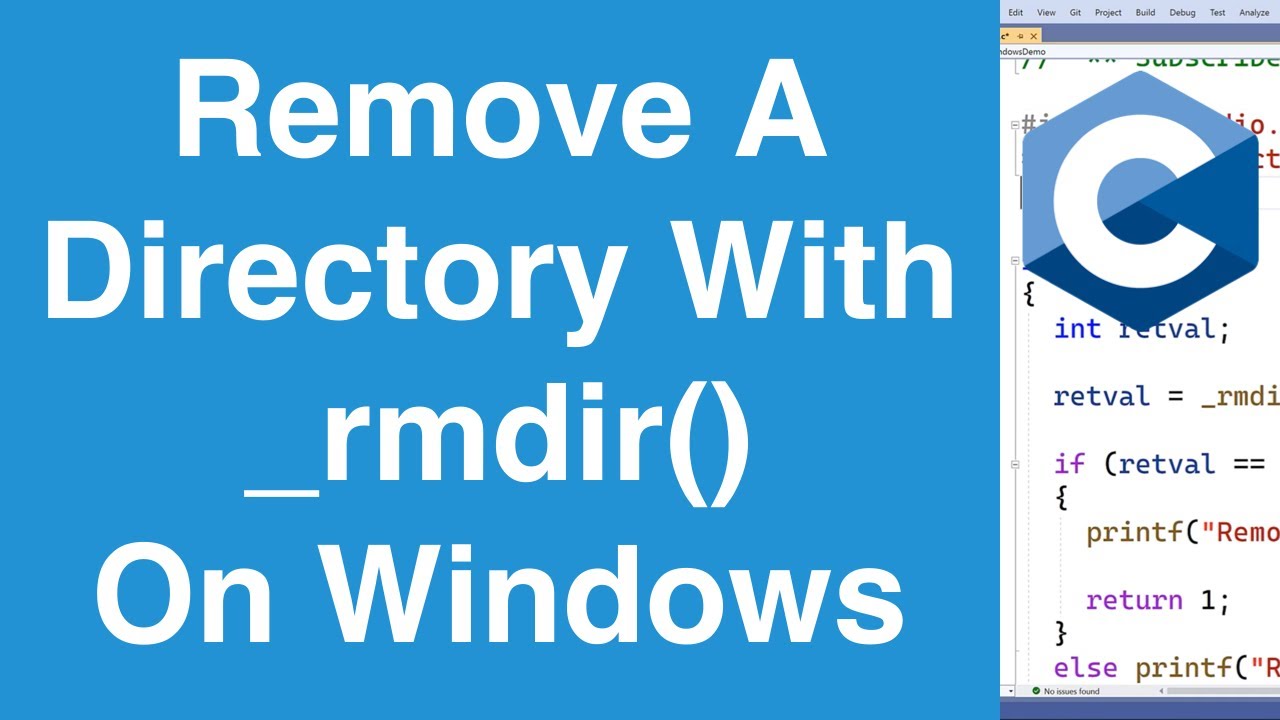 Remove A Directory Using _rmdir() On Windows | C Programming Tutorial