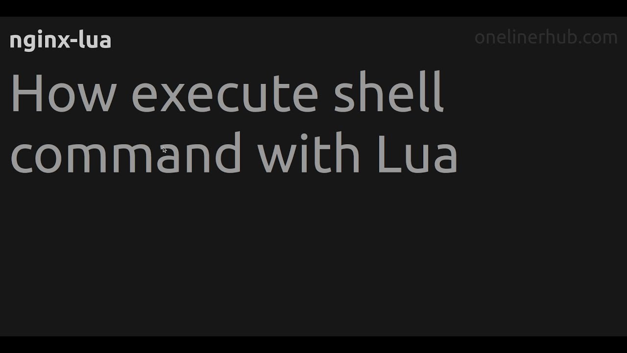 How execute shell command with Lua