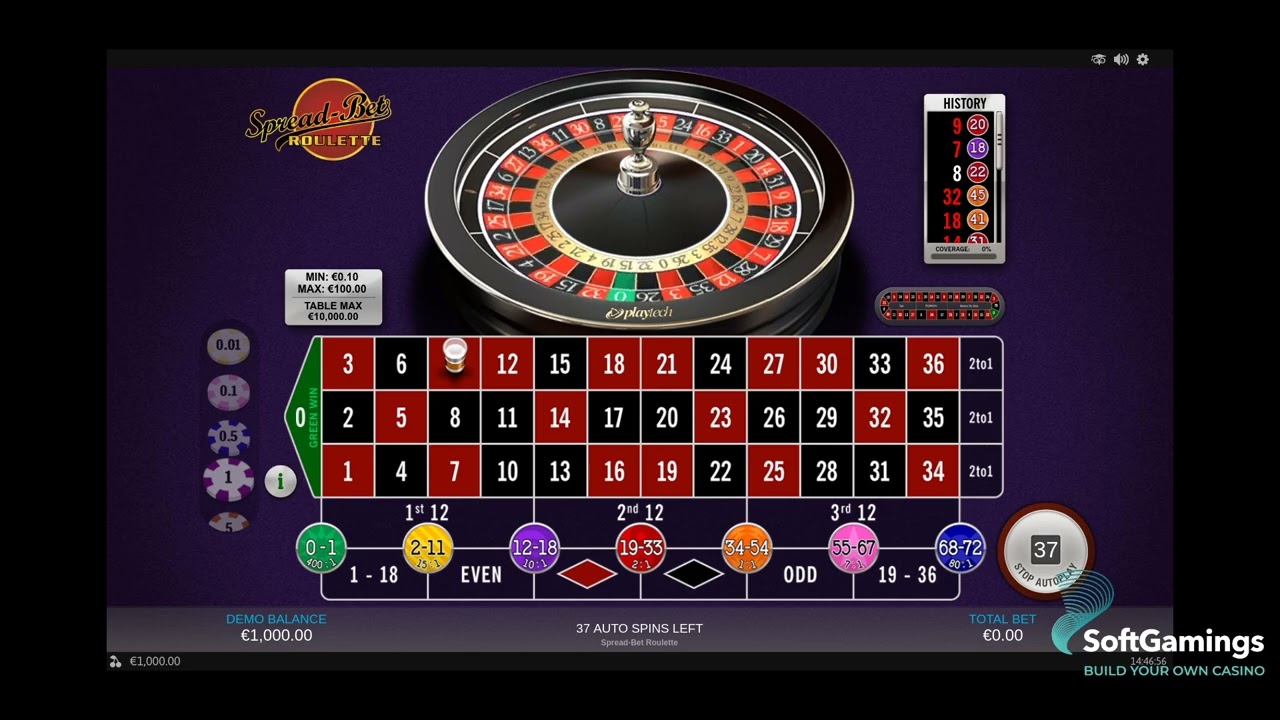 Playtech - Spread Bet Roulette - Gameplay Demo
