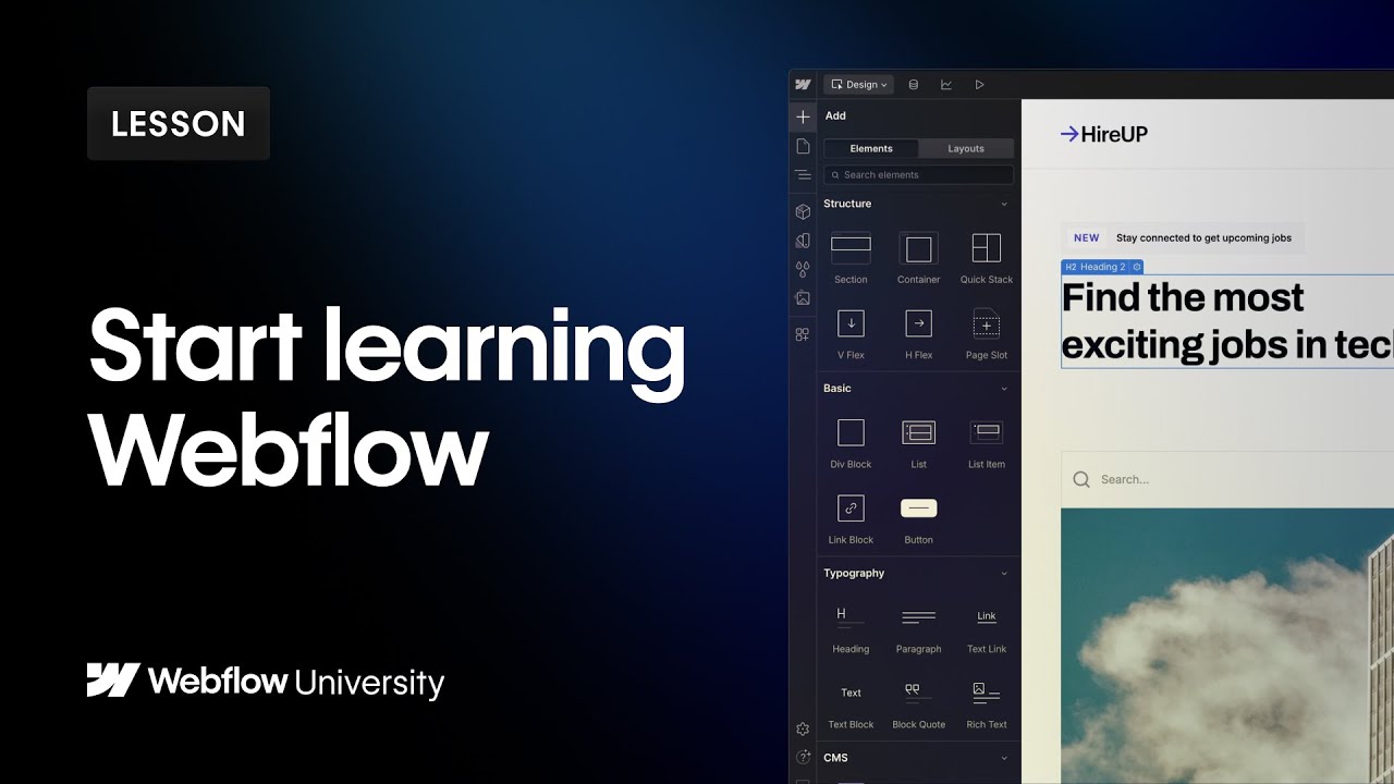 Start learning Webflow – Webflow tutorial