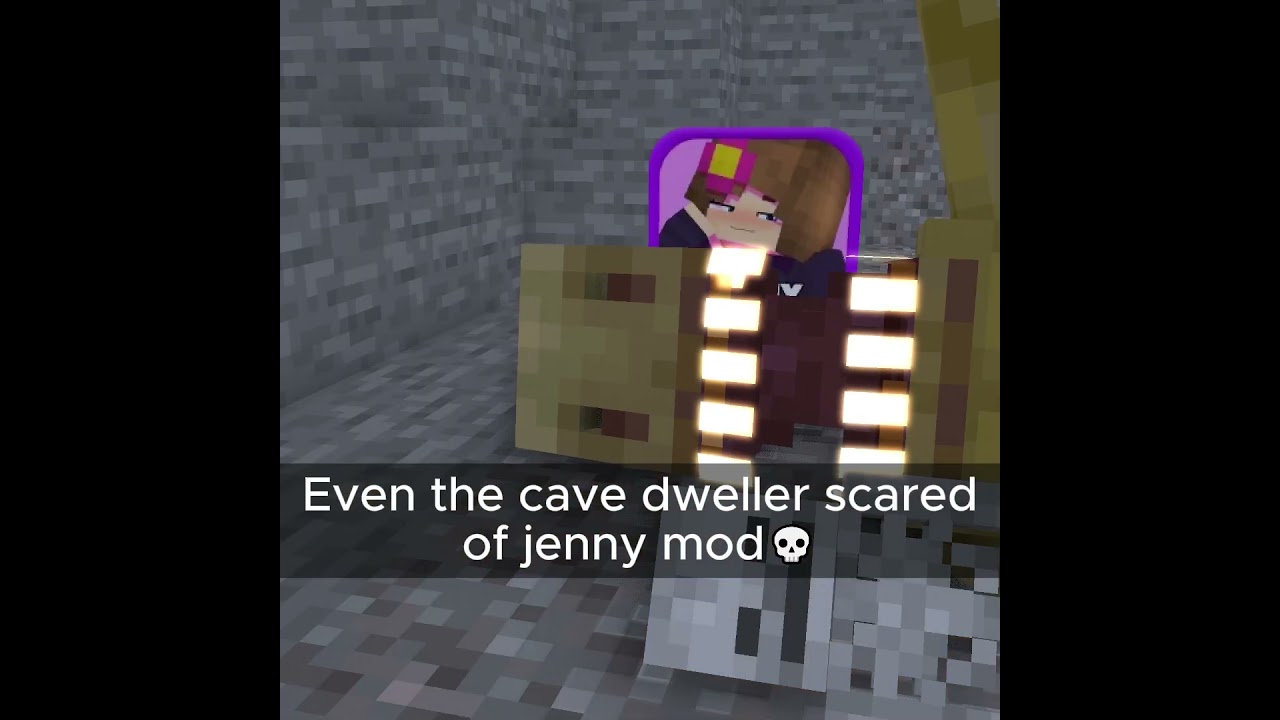 Even the cave dweller scared of jenny mod💀 #gamememes #minecraft #fromthefog #memes #meme