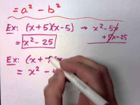 Multiplying a Difference of Squares - Definition & Examples - Expii
