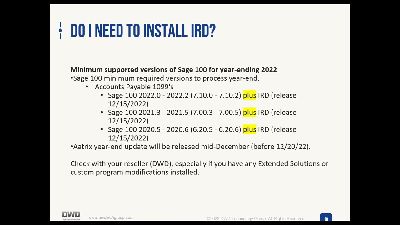 2022 Sage 100 Year End Tips Webinar