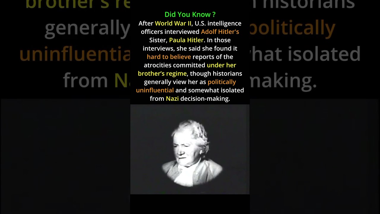 Hitler’s Sister Paula #historyfactsshorts