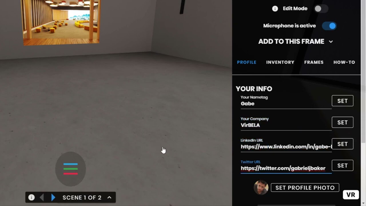 Frame:  Set a Profile