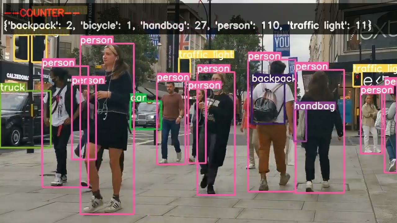 Yolov7 Object tracking and counting by classes