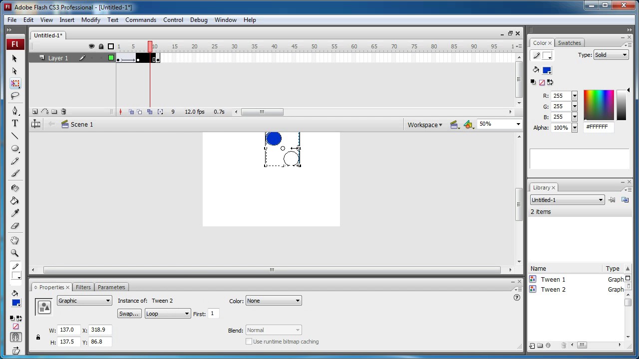 Adobe Flash | Create Your First Flash Animation | Moving Ball