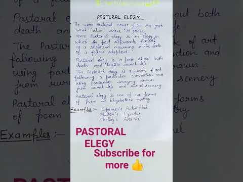 pastoral elegy||English literature #shorts