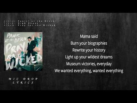 Panic! At The Disco - High Hopes (Lyrics)