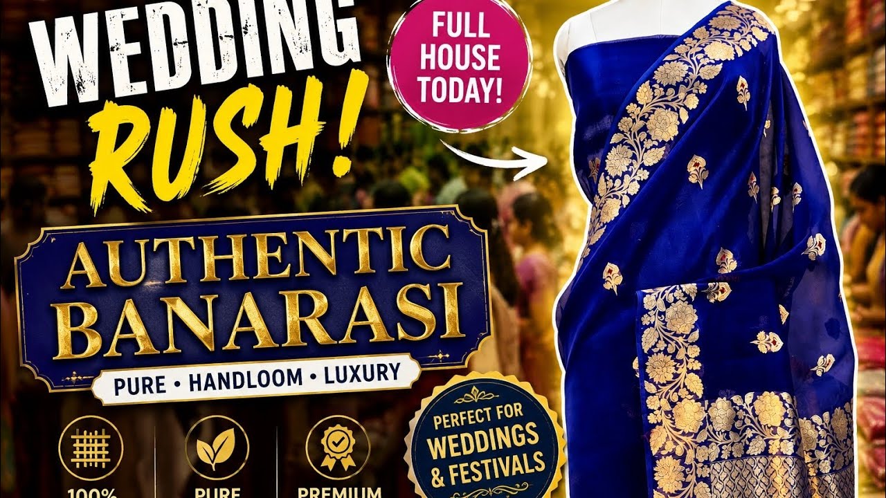 Authentic Banarasi Sarees Pure Handloom Sarees HYDERABAD,  🇮🇳 