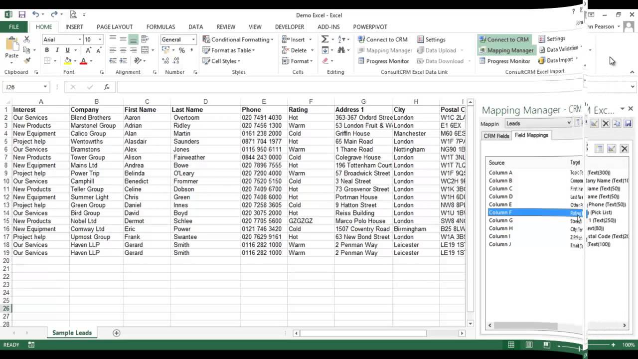 Excel Import Tool for Dynamics CRM 2013