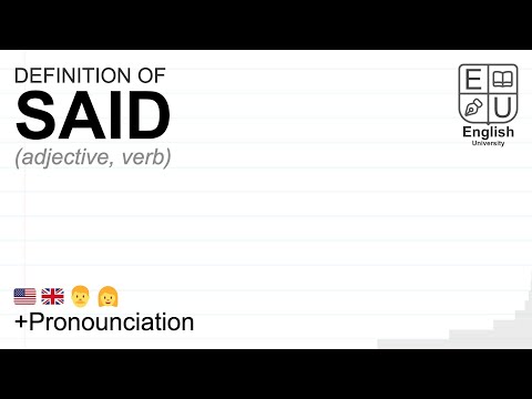 SAID meaning, definition & pronunciation | What is SAID? | How to say SAID