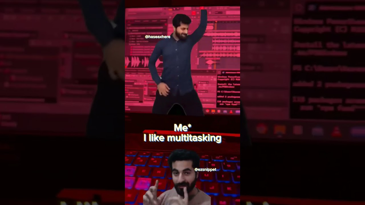 Multitasking ezbhaiii❤️ #programing #meme #javascript #mern #rust