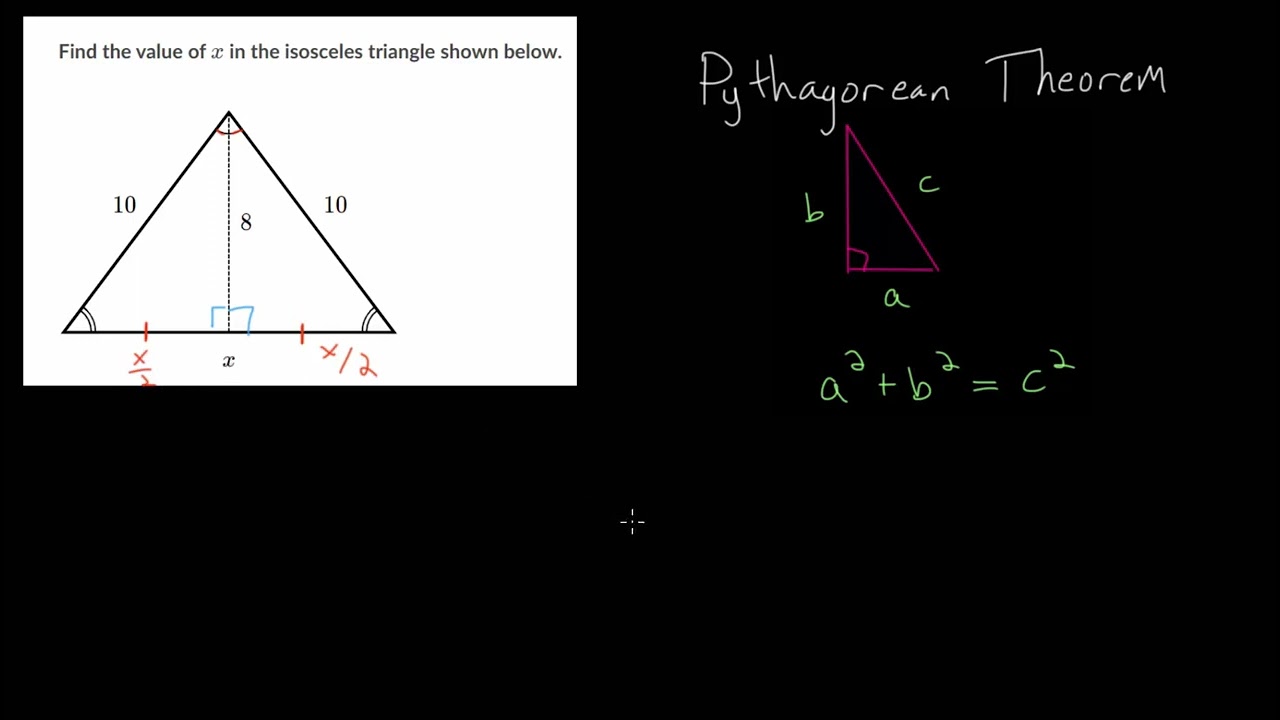 Pythagorean Theorem: Isosceles Triangle Example