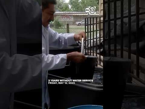 75-year-old woman living in Houston has resorted to using rainwater for dishwashing & bathing.