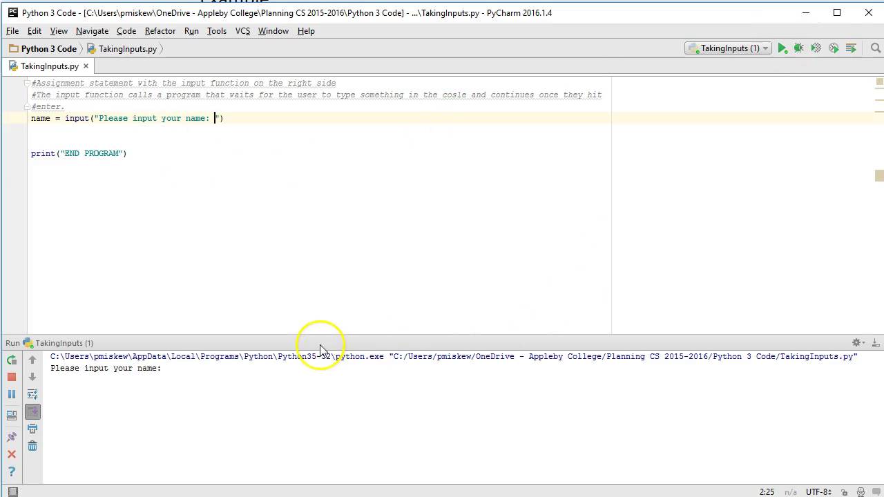 The Basics - Python 3: Taking String Inputs From Console
