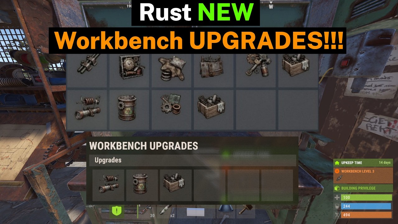 Rust Workbench Upgrades! Items that upgrade function of your workbench.