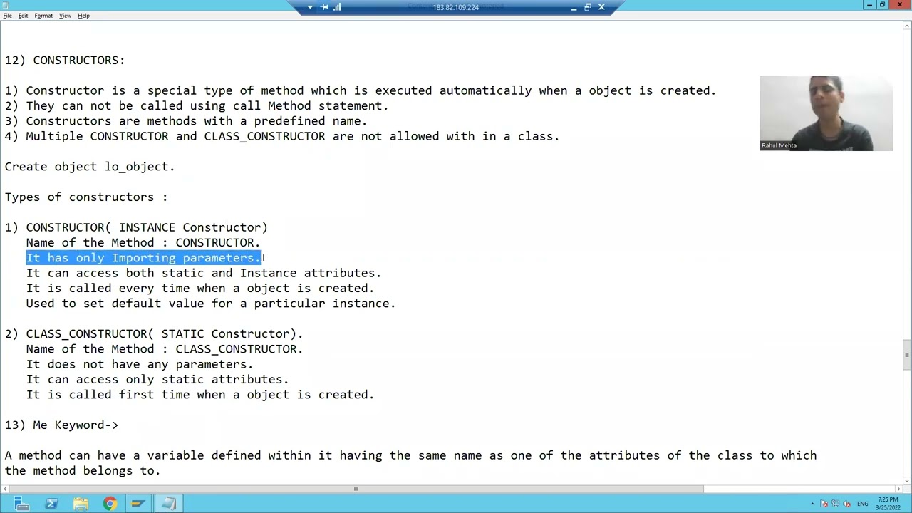 44 - ABAP OOPS - Constructors Part1