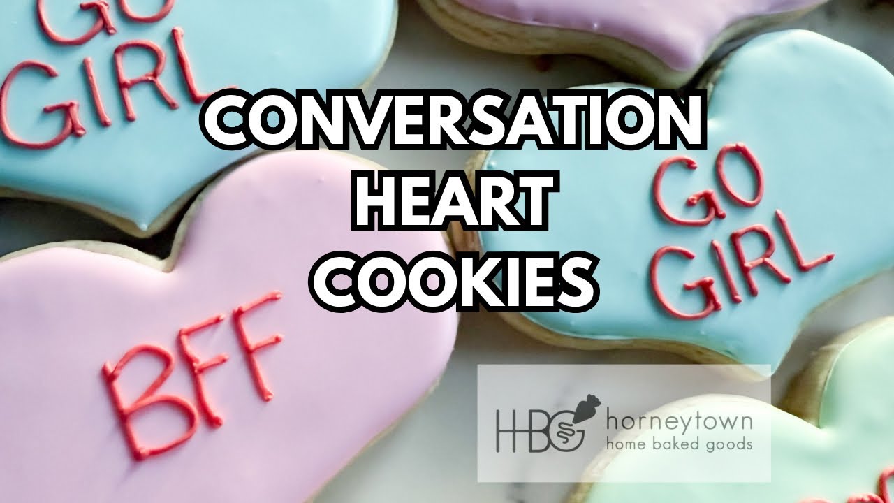 Decorate Conversation Heart Sugar Cookies with Me! Sugar Cookie Decorating Tutorial